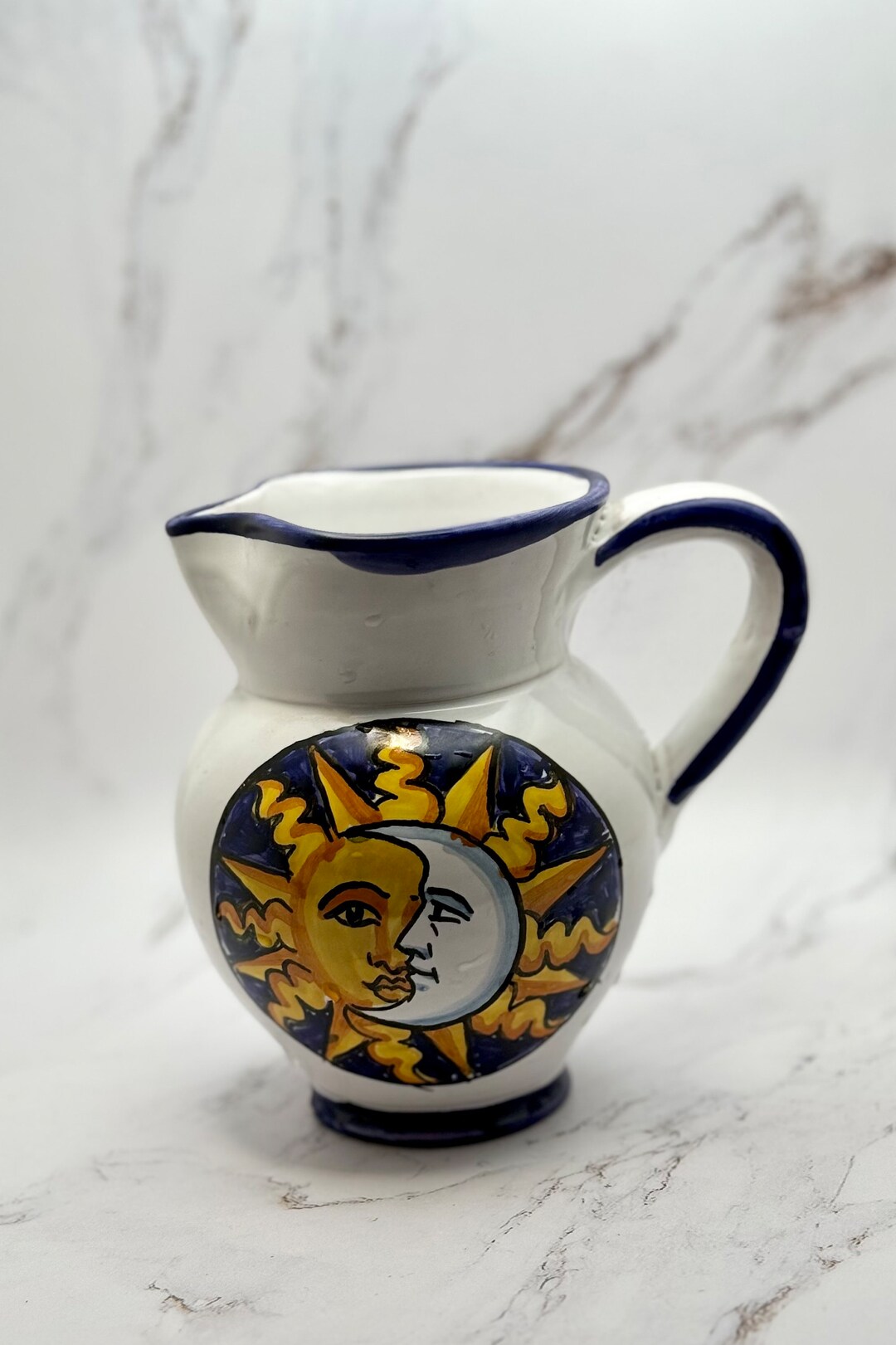 Vintage Celestial Sun and Moon Mini Pitcher - Creamer, Mini Vase or ...