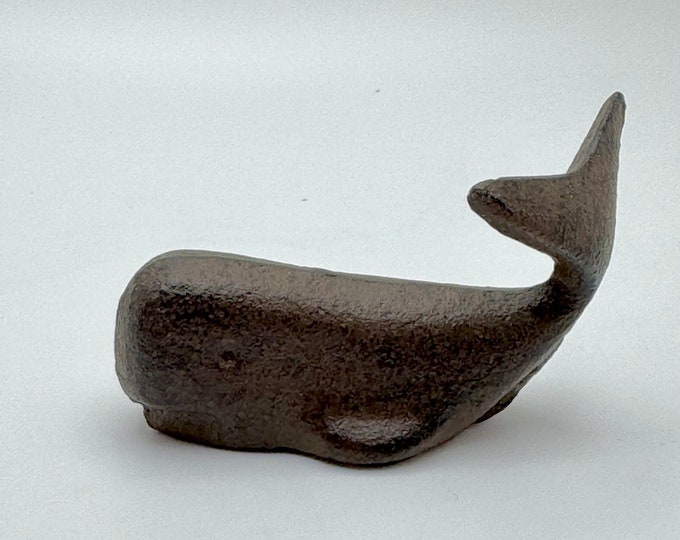 Cast Iron Miniature Whale Figurine Paperweight Rustic Nautical Beach ...