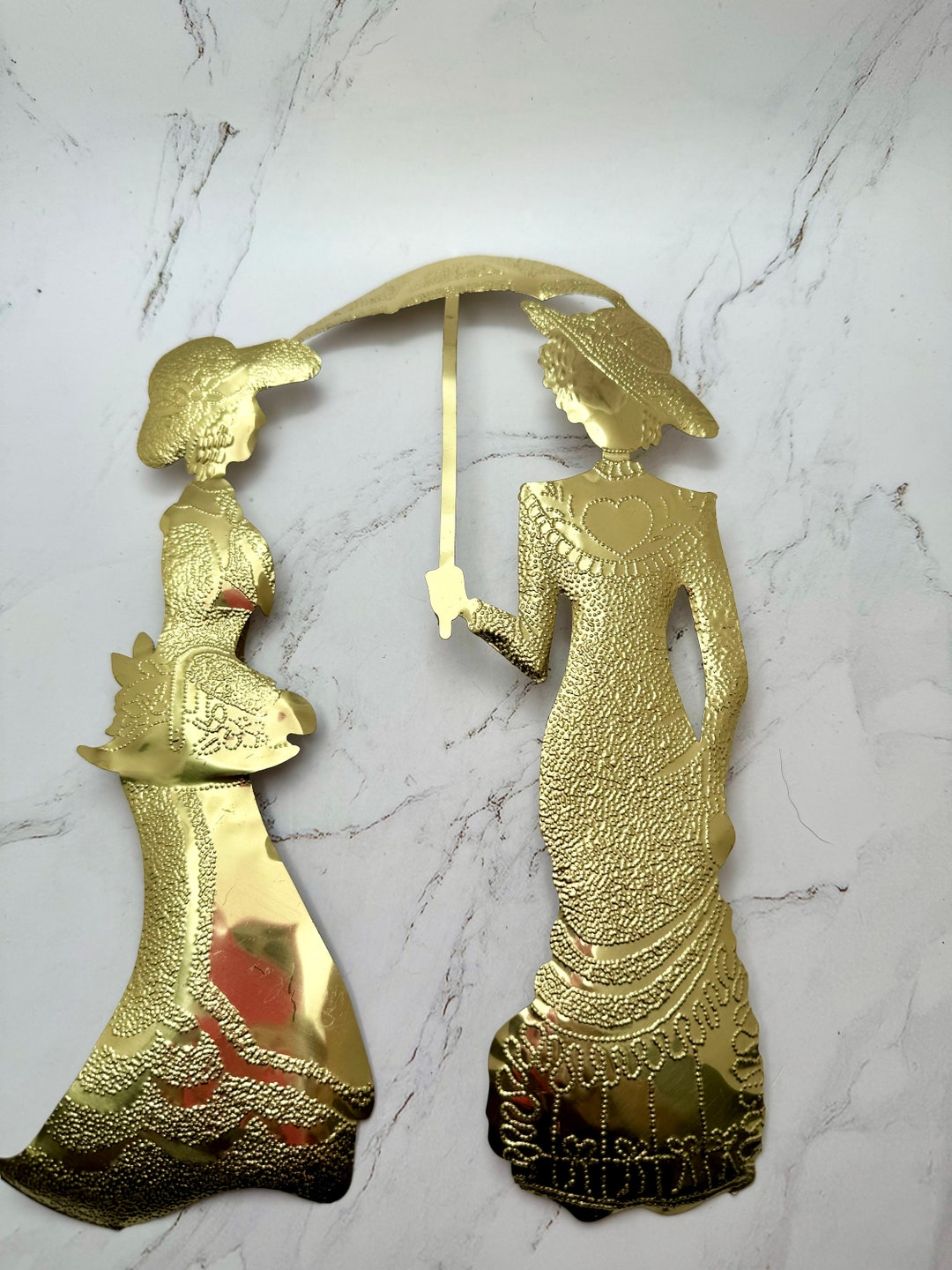 Home Interiors Victorian Ladies - Silhouettes - Hammered Tin - Gold Tin ...
