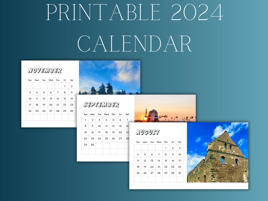 2024 Printable Calendar | Simple Calendar | sunday Start Calendar ...