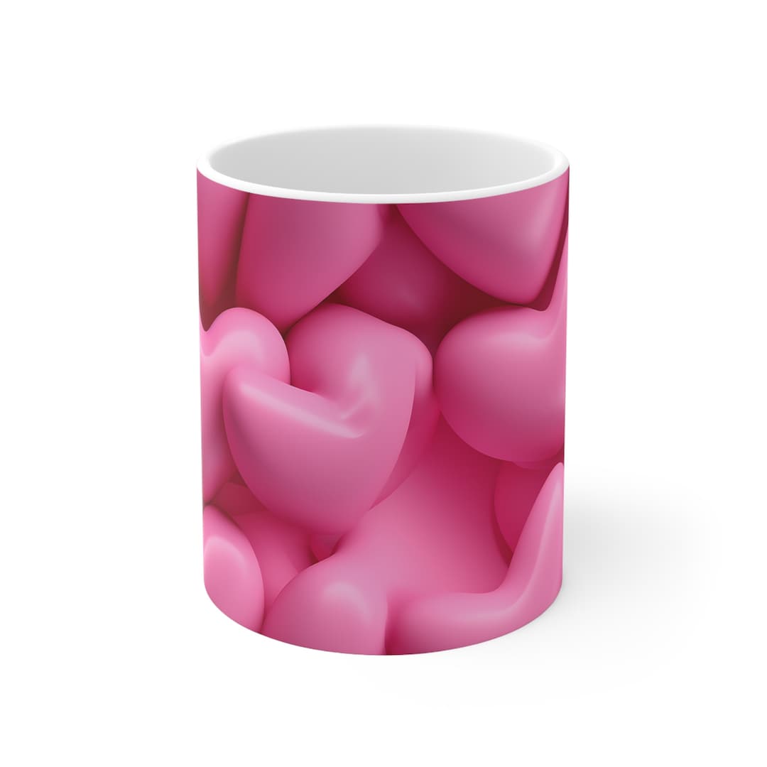 Valentine's Day Pink Heart Mug valentines Day Gift for Him or Her, Love ...