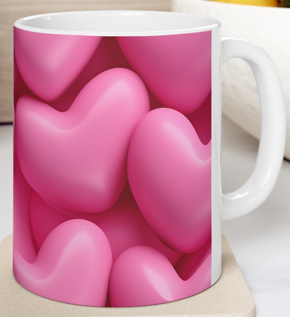 Valentine's Day Pink Heart Mug valentines Day Gift for Him or Her, Love ...
