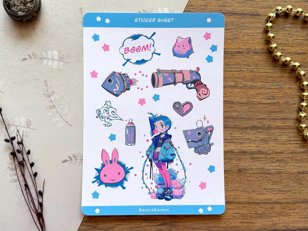 A6 Sheet Stickers Steampunk Chibi Jinx Girl: Arcane Inspiration ...