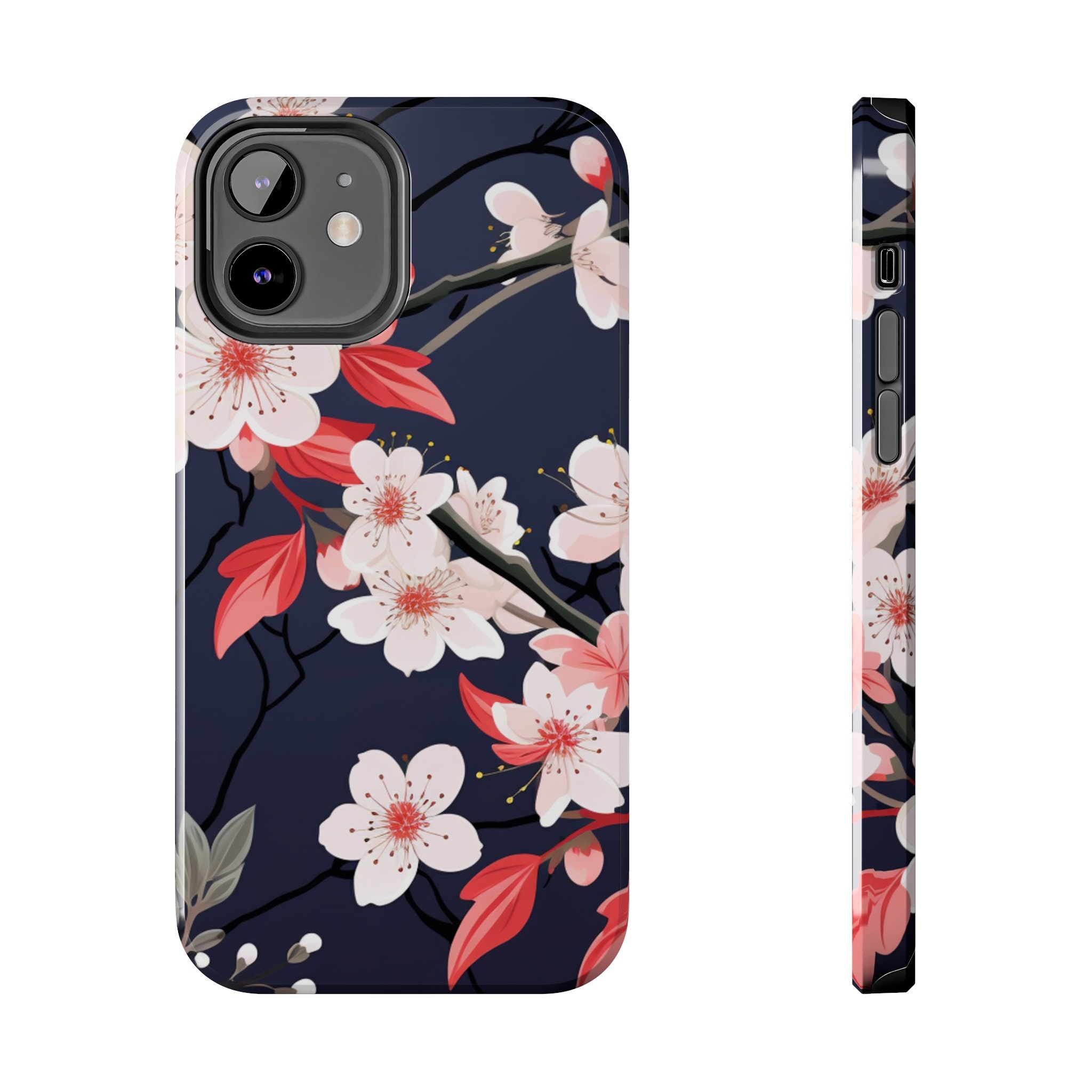 Japanese Cherry Blossom Floral Pattern Tough Phone Case for iPhone 14 ...