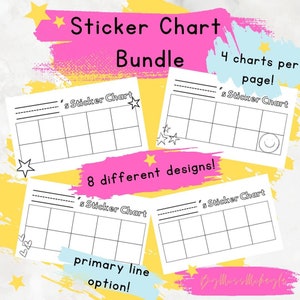 Printable Sticker Charts Bundle | Reward Chart | Behavior Chart | Kids ...