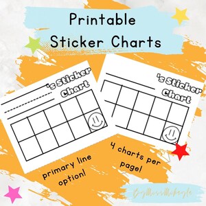 Printable Sticker Charts Small | Reward Chart | Behavior Chart ...