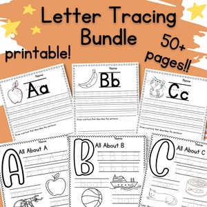50+ Printable Alphabet Letter Worksheets | Upper & Lowercase | BUNDLE ...