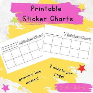 Printable Sticker Charts | Reward Chart | Behavior Chart | Kids Reward ...