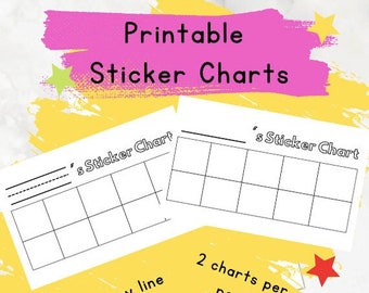 Printable Sticker Charts Bundle Reward Chart Behavior Chart Kids Reward ...