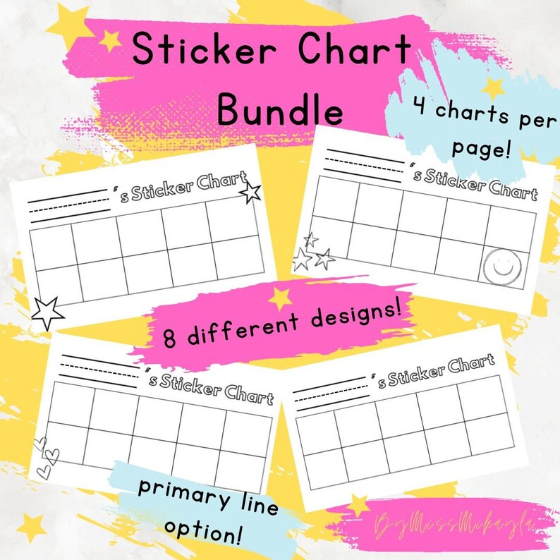 Printable Sticker Charts Bundle | Reward Chart | Behavior Chart | Kids ...