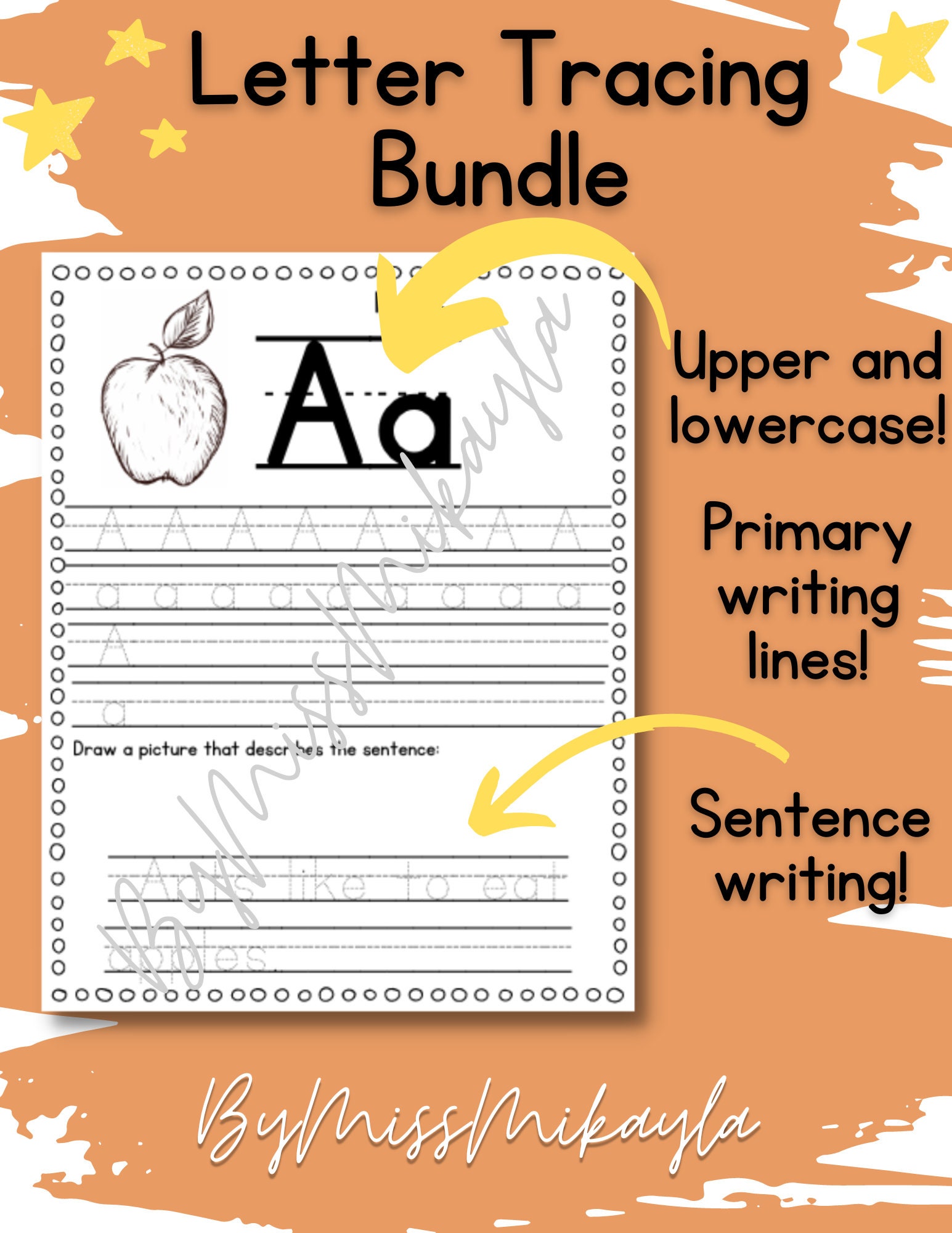 50 Printable Alphabet Letter Worksheets Upper & Lowercase BUNDLE - Etsy