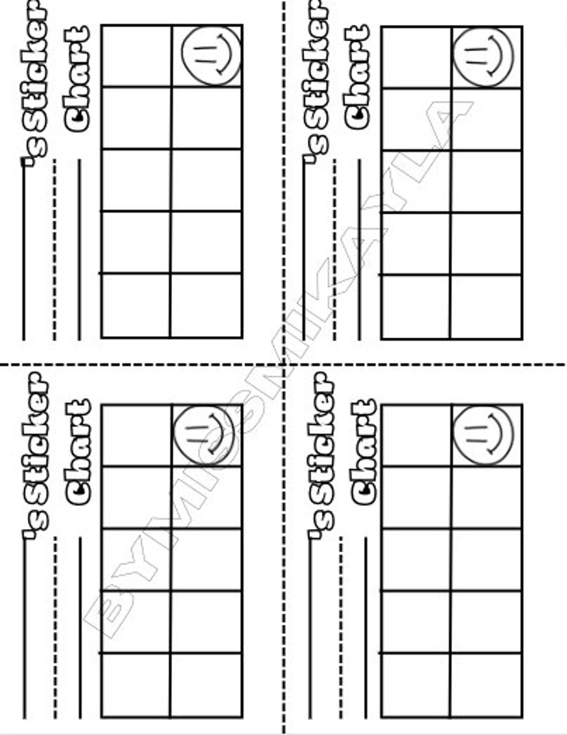 Printable Sticker Charts Small | Reward Chart | Behavior Chart ...