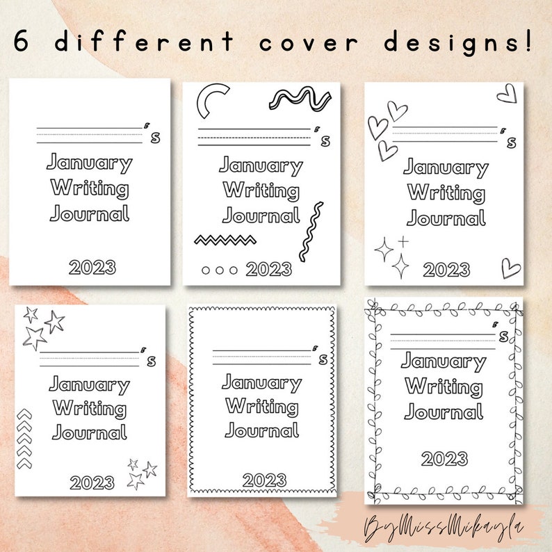 Printable Monthly Writing Journal Bundle | 2023-2025 | Writing Paper ...