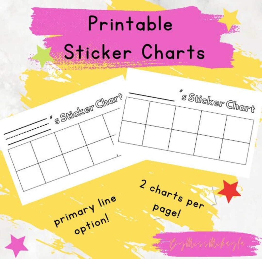 Printable Sticker Charts | Reward Chart | Behavior Chart | Kids Reward ...