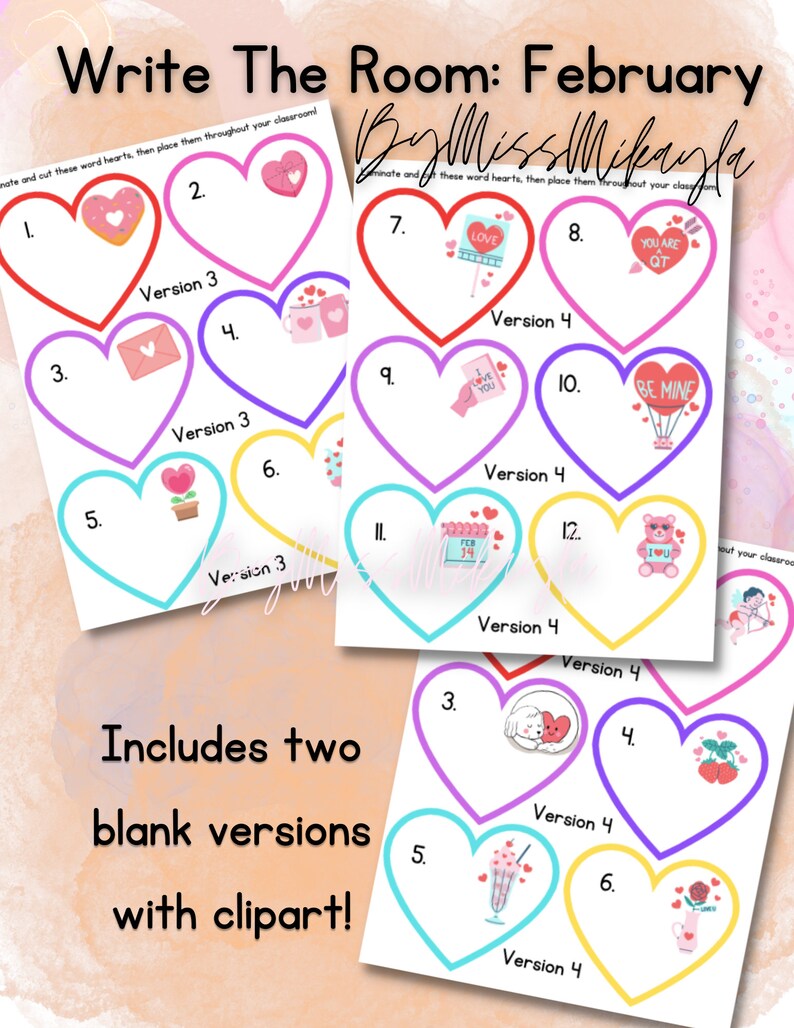 Printable Write the Room: February - Etsy