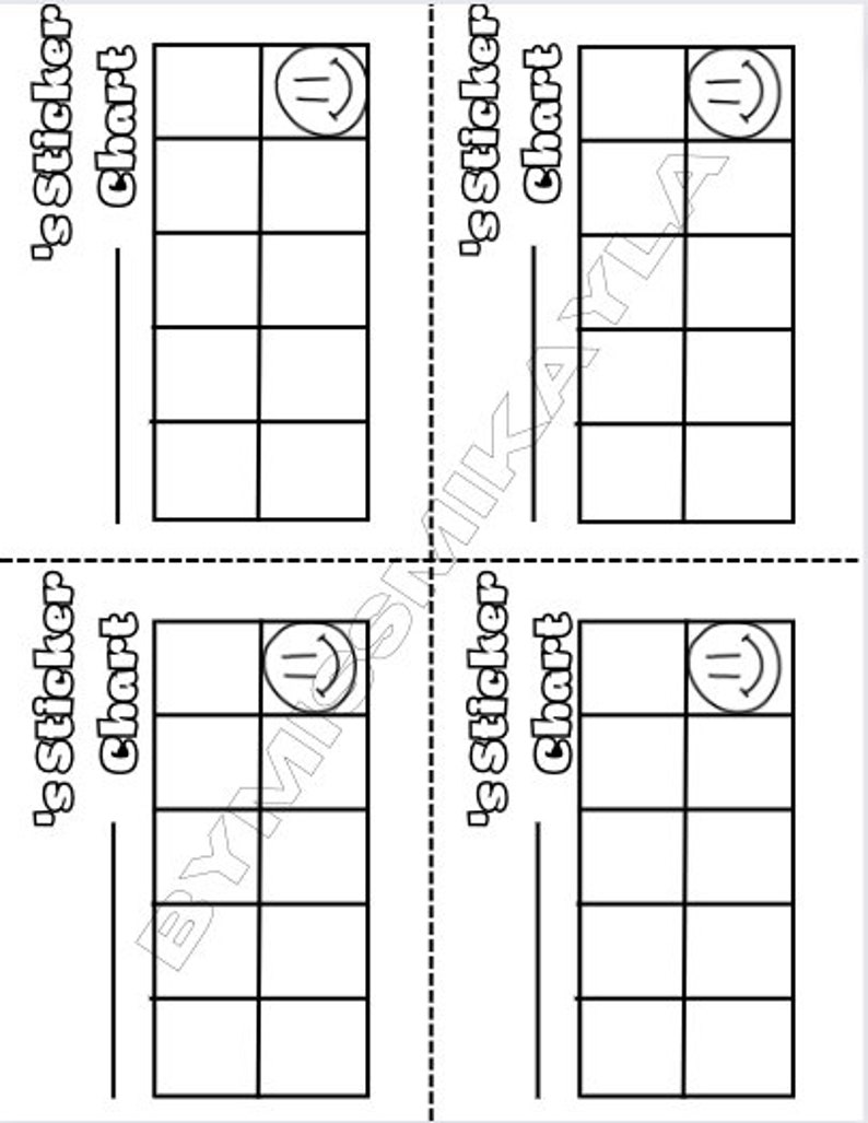 Printable Sticker Charts Small | Reward Chart | Behavior Chart ...