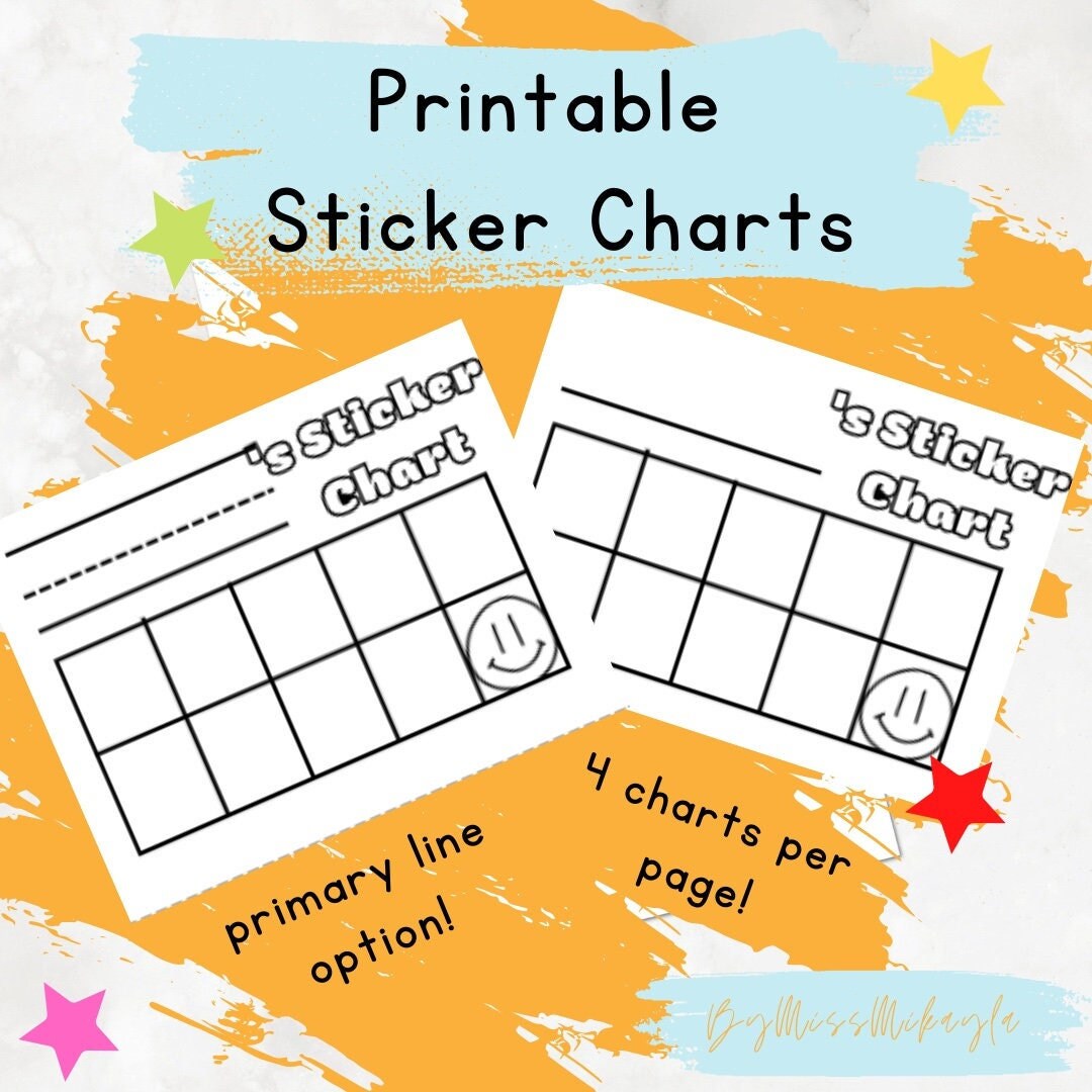 Printable Sticker Charts Small | Reward Chart | Behavior Chart ...