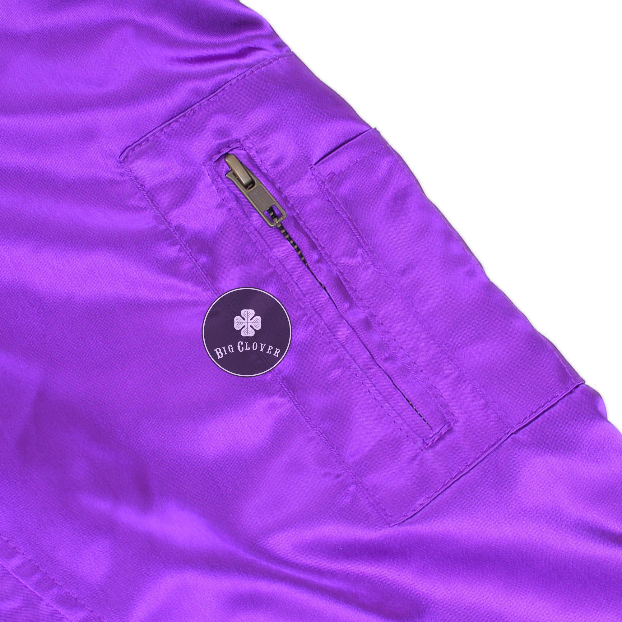 Handmade Purple MA-1 Satin High School Letterman Baseball Bomber ...