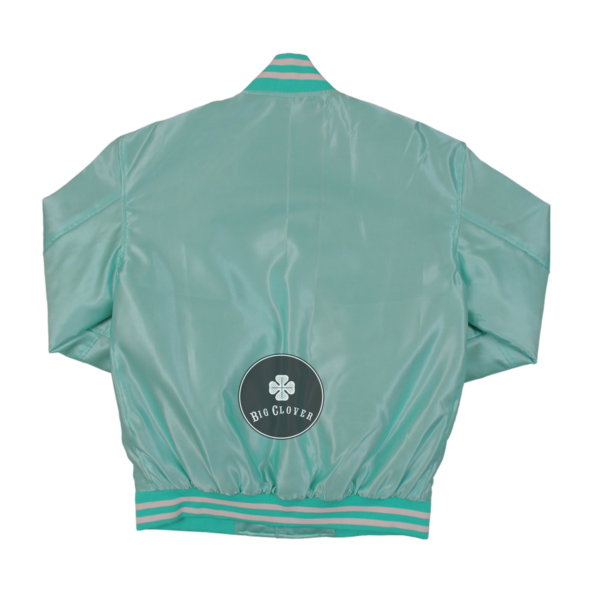 Handmade Turquoise Satin High School Letterman Baseball Bomber Varsity ...