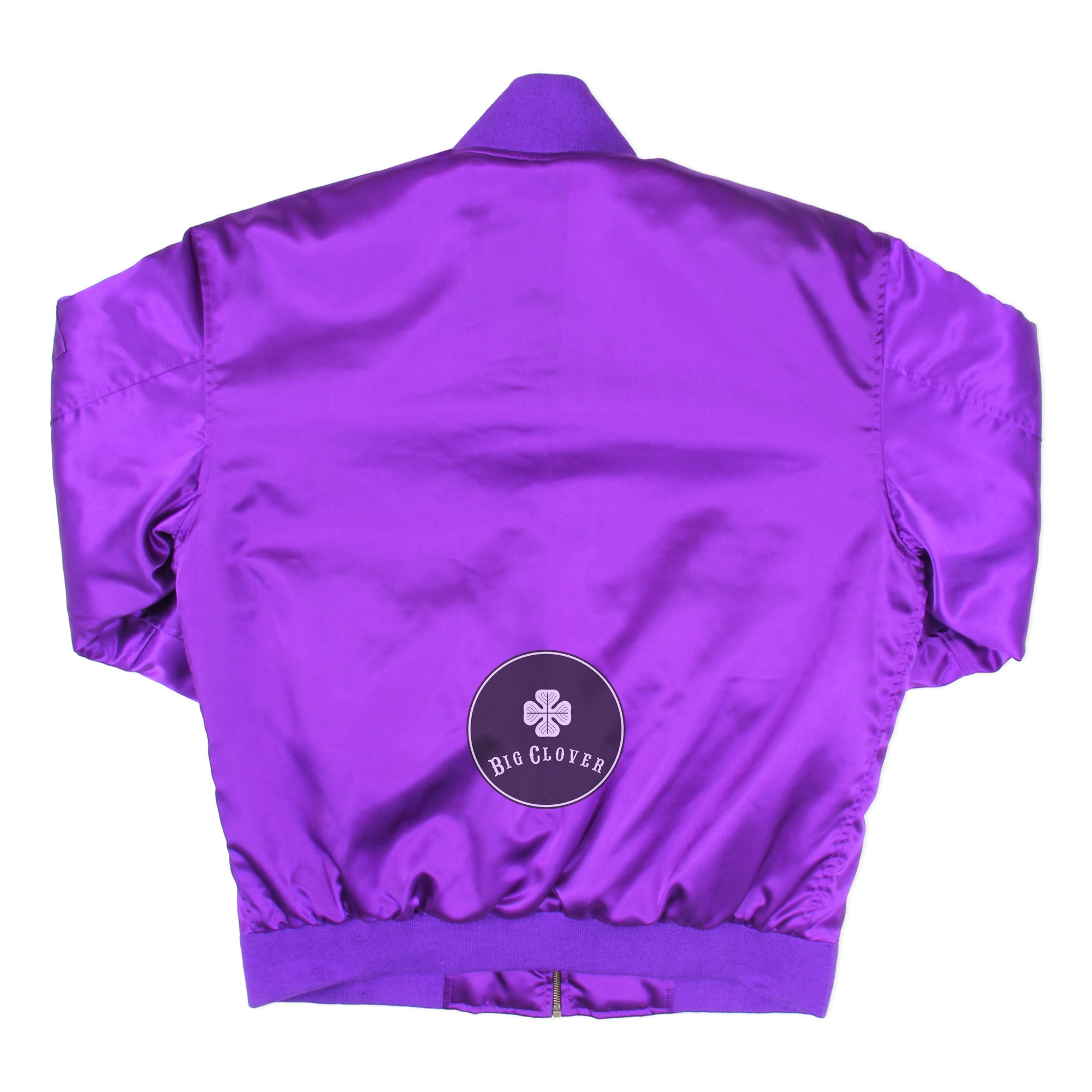 Handmade Purple MA-1 Satin High School Letterman Baseball Bomber ...