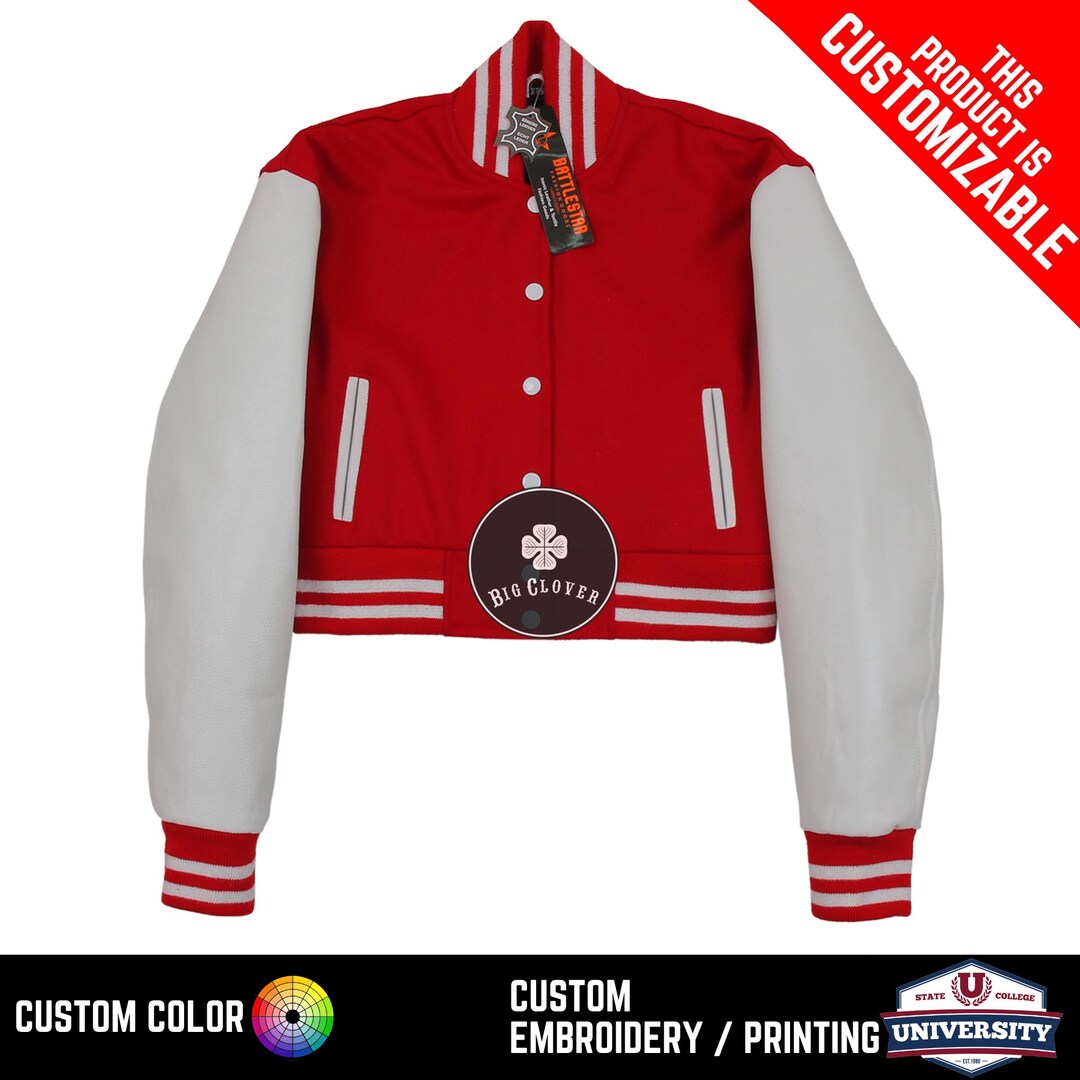 Handmade Personalized Wool Body & Cowhide Leather Sleeves Cropped Body ...