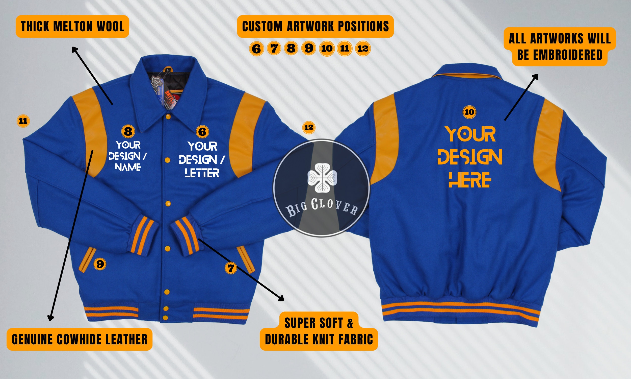 Handmade Personalized Byron Collar Melton Wool Body & Sleeves High ...