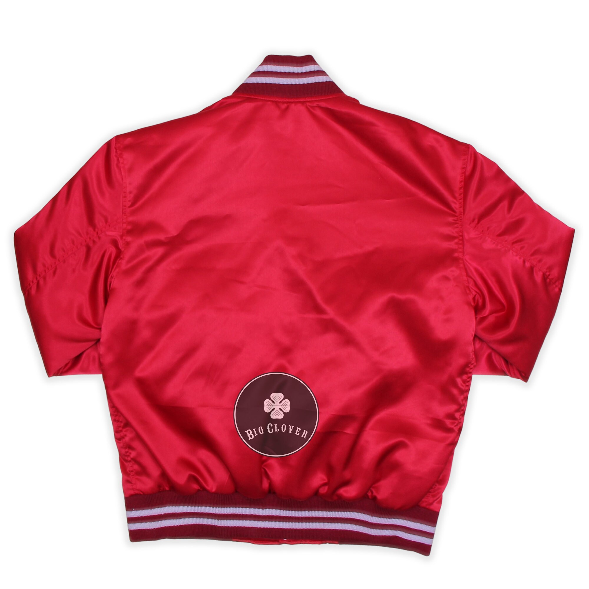 Handmade Red Satin High School Letterman Baseball Bomber Varsity ...