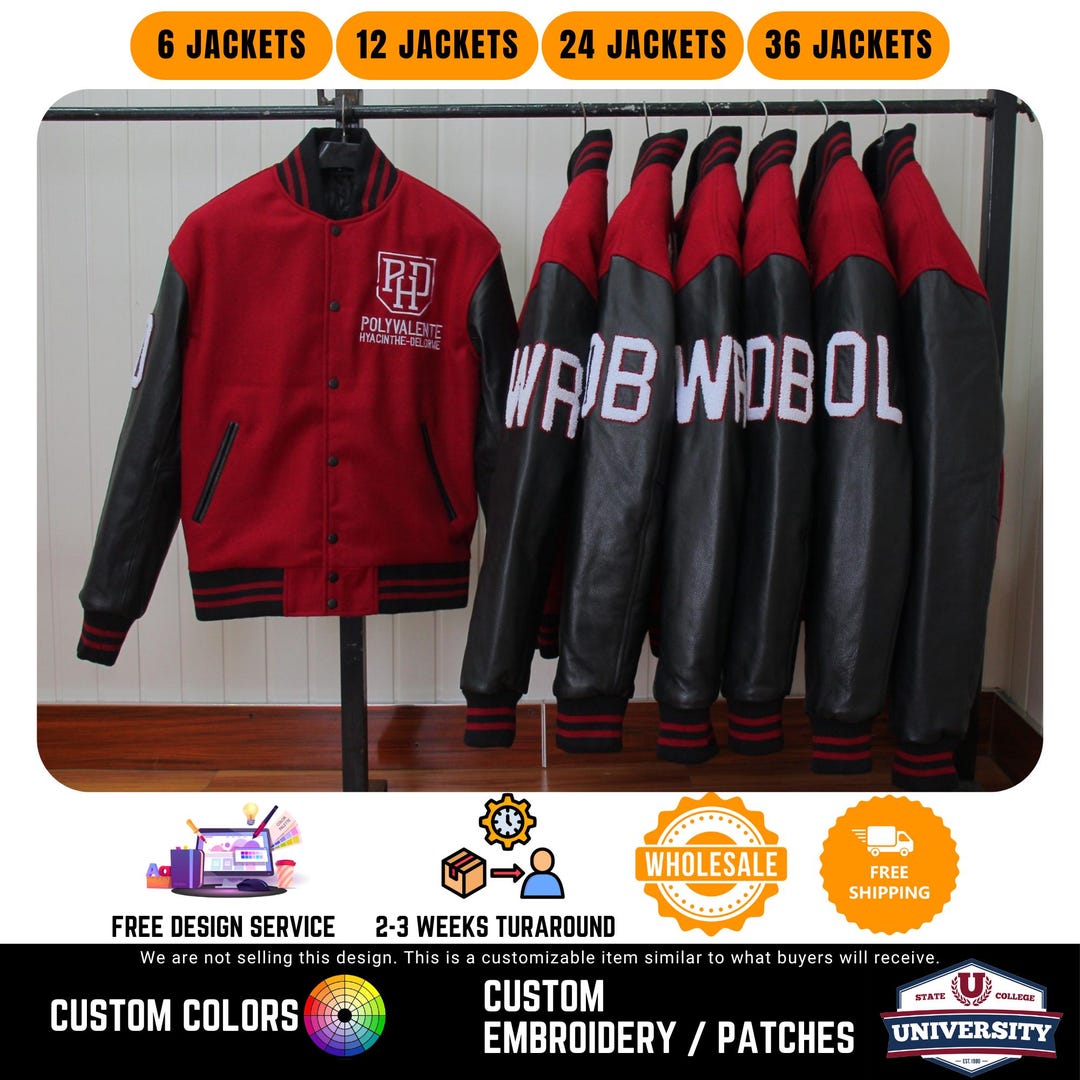 Bulk Custom Varsity Jackets: Personalized Team & School Apparel - Etsy