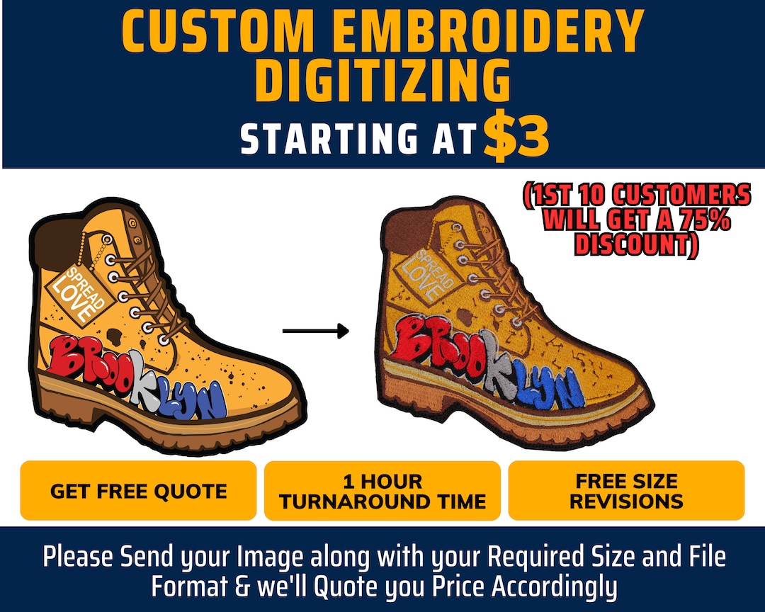 Custom Logo Embroidery Digitizing Service - Etsy