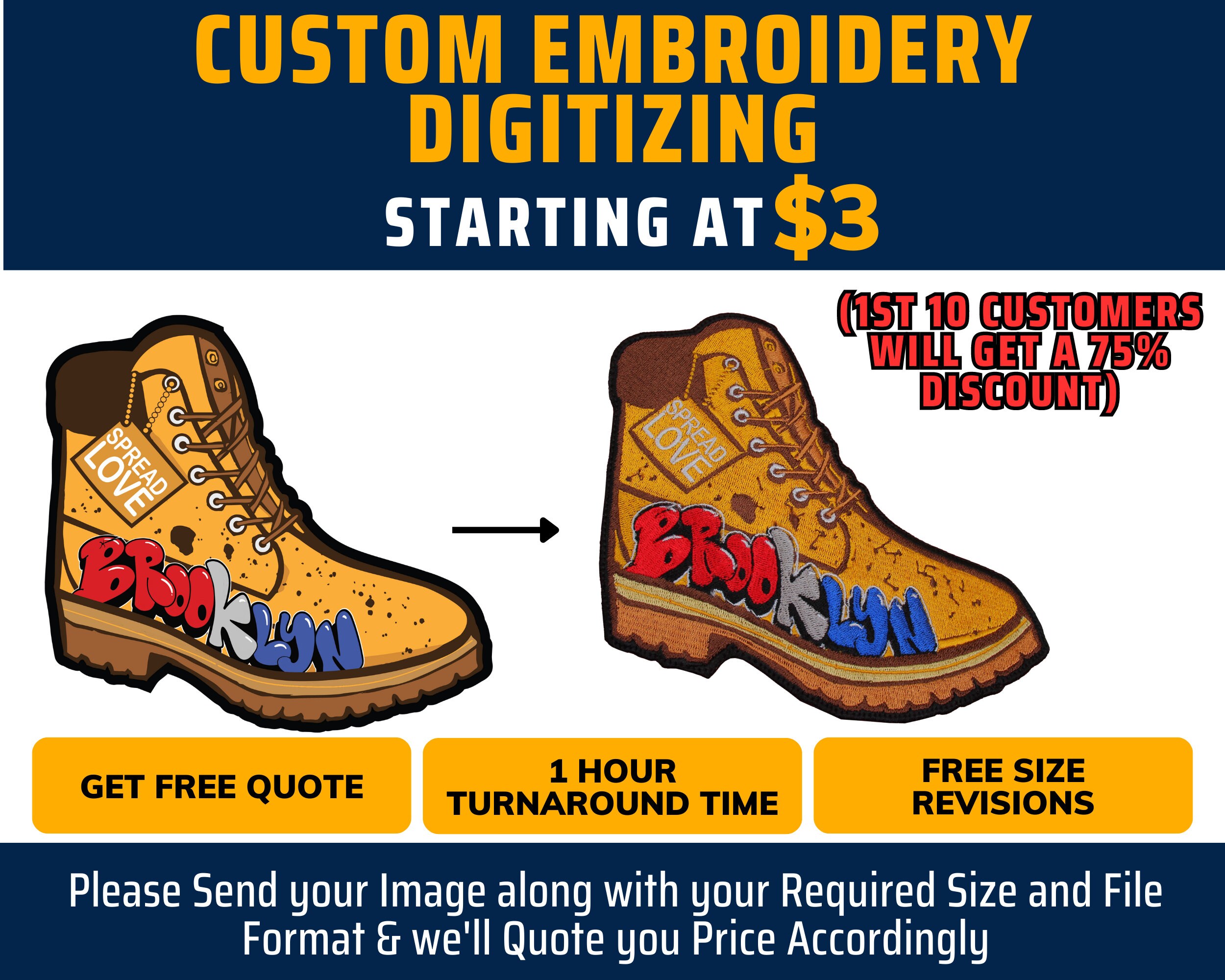 Custom Embroidery Digitizing, Logo Digitizing, Custom Designs Digitizing - Etsy