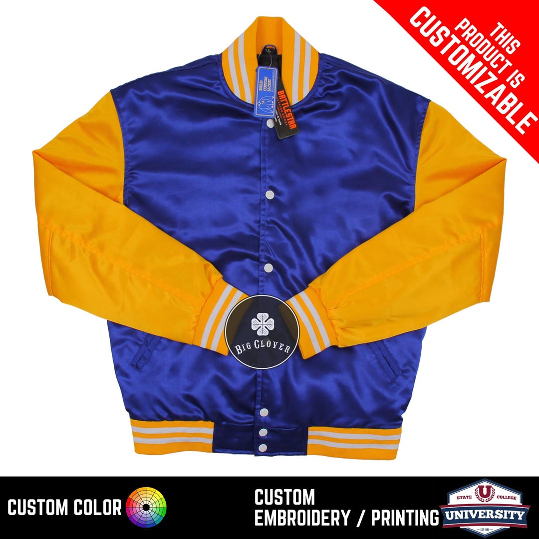 Handmade Personalized Premium Satin High School Letterman Baseball ...