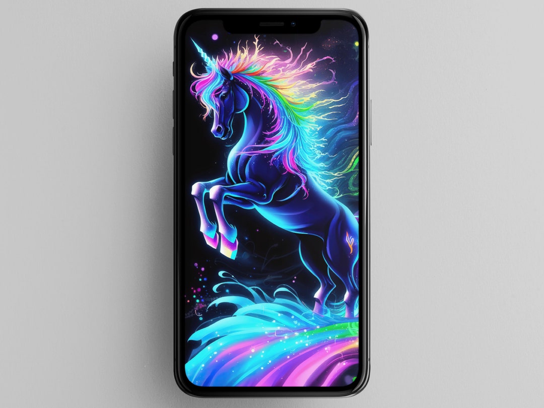 Wallpaper Lock Screen Unicorn Wallpaper Rainbow Wallpaper Cute - Etsy