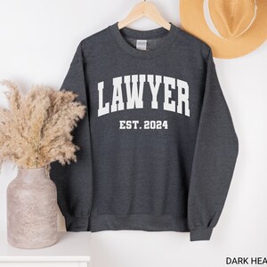 Custom Lawyer Est 2024 Sweatshirt Gift, Customized Lawyer Collegiate ...