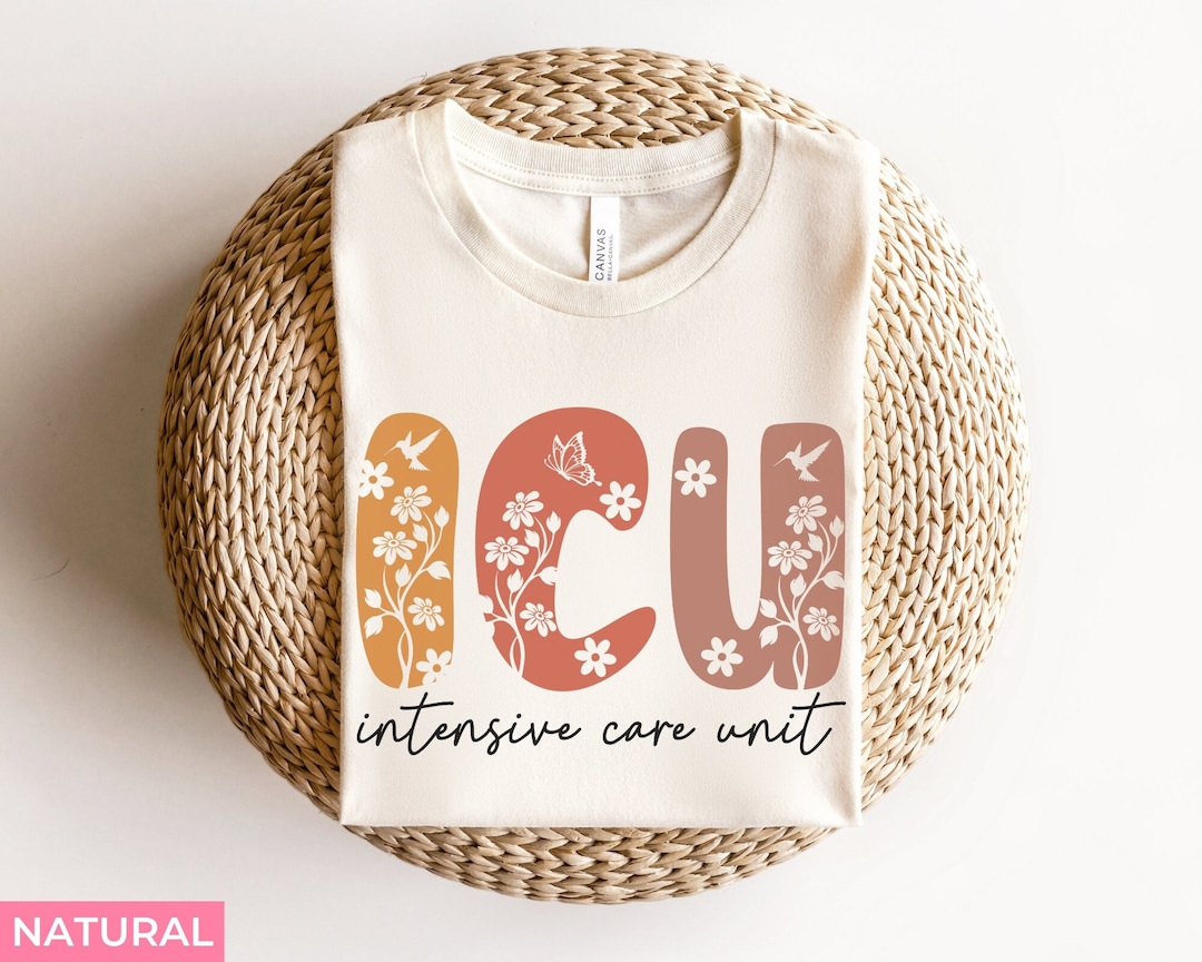 Floral ICU Nurse Shirt Gift, Boho ICU Nurse T-shirt Gift, Intensive ...