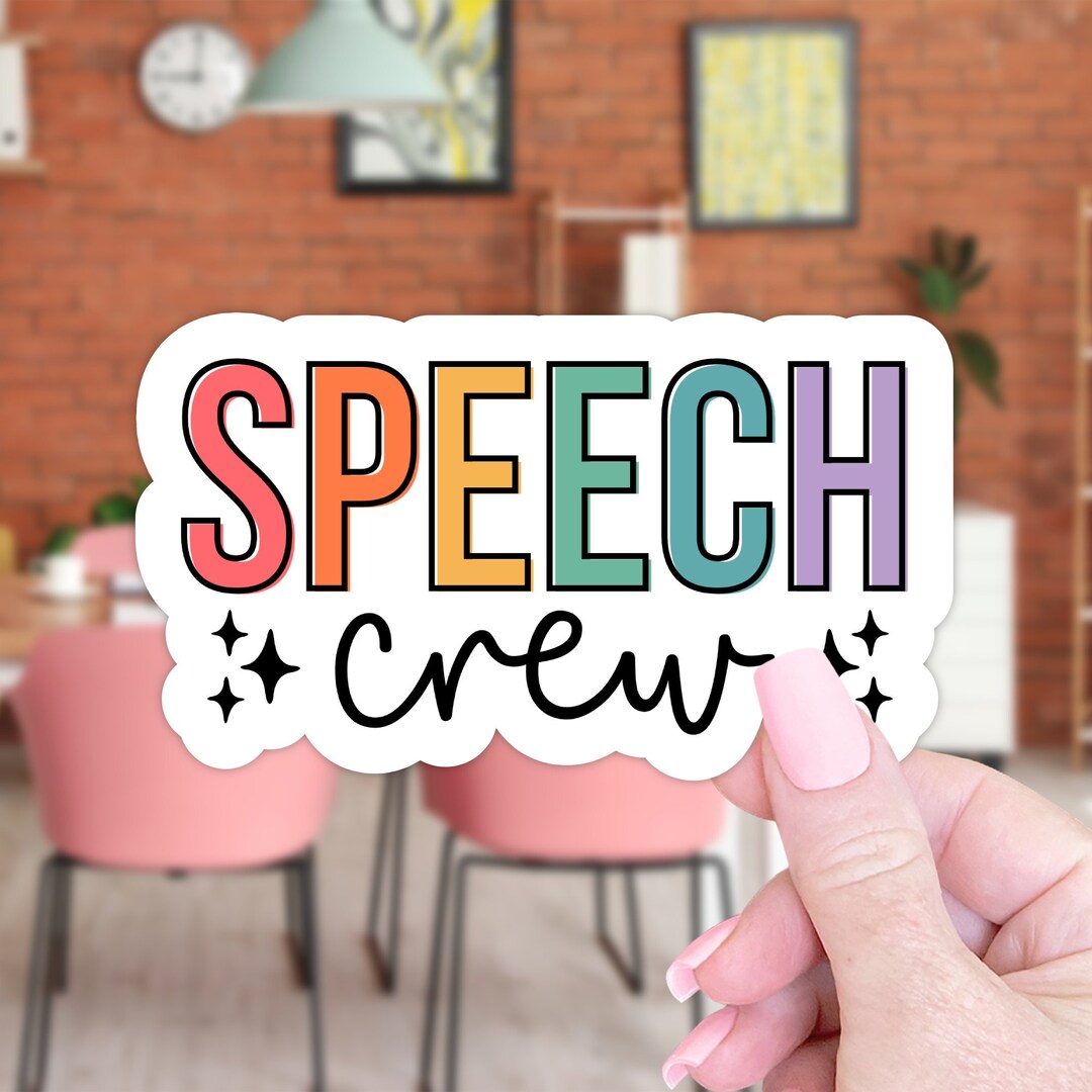 Speech Crew Squad Team Sticker Gift, Speech Language Pathologist ...