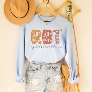 Floral Boho RBT Sweatshirt Gift, Registered Behavior Technician Women ...
