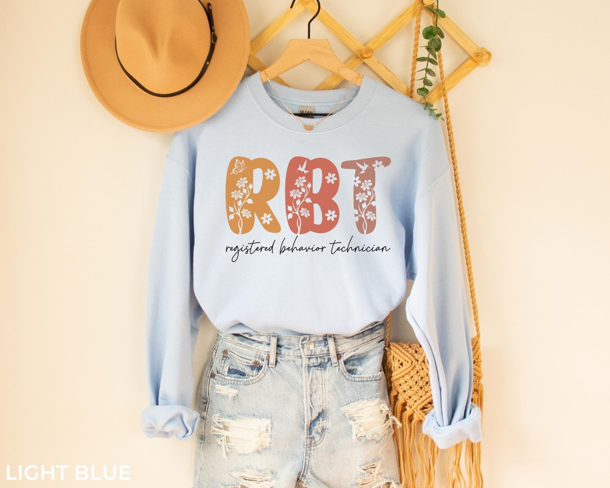 Floral Boho RBT Sweatshirt Gift, Registered Behavior Technician Women ...
