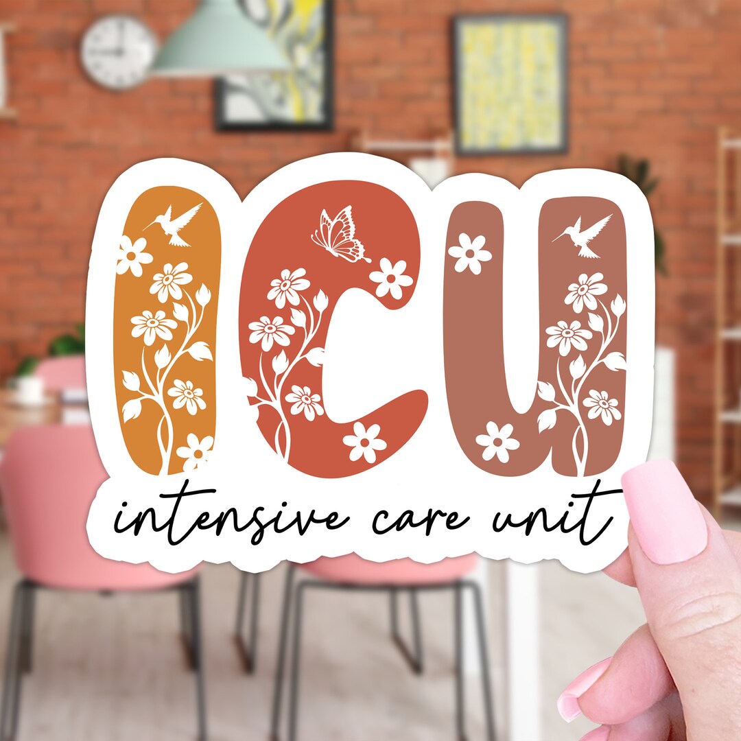 Floral Boho ICU Nurse Sticker Gift ICU Nurse Laptop Water - Etsy