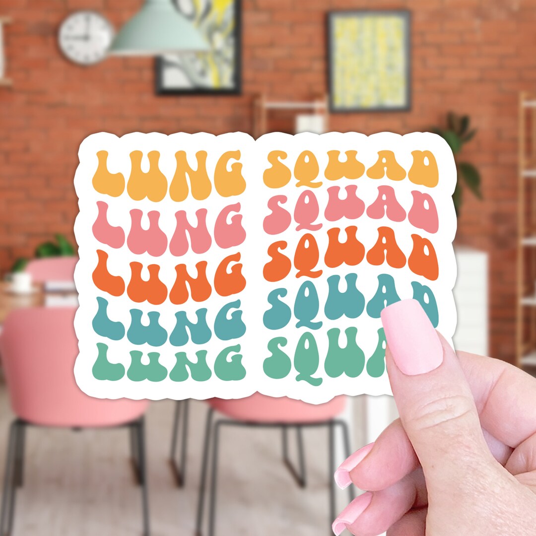 Lung Squad Sticker Gift, Respiratory Therapy Nurse Laptop Water Bottle ...