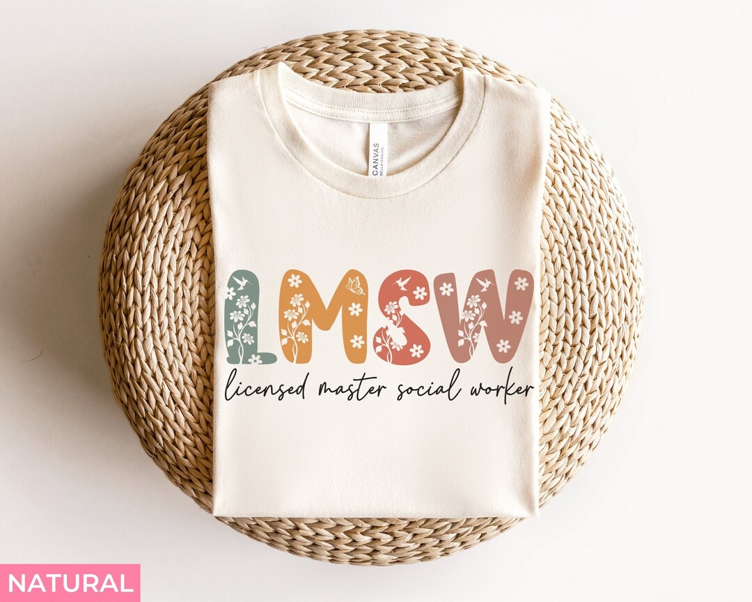 Floral LMSW Shirt Gift, Boho Social Worker Women's T-shirt Gift ...