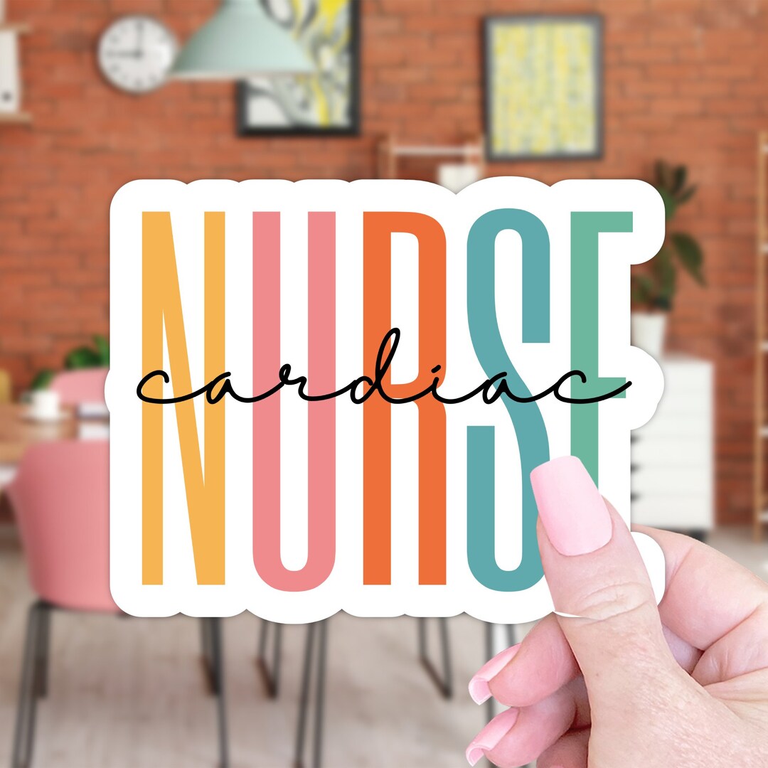 Cardiac Nurse Sticker Gift Cardiac Nurse Laptop Sticker Water - Etsy