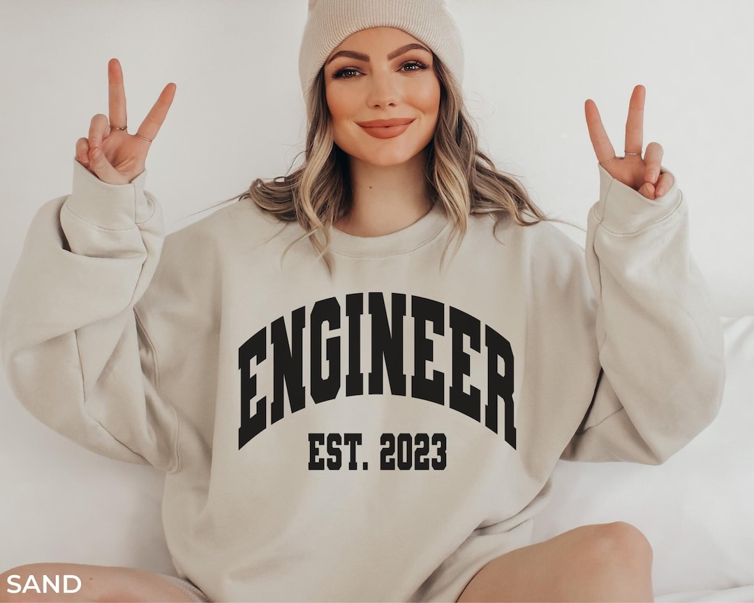 Custom Engineer Crewneck Sweatshirt Gift, Engineer Est 2023 Sweater ...