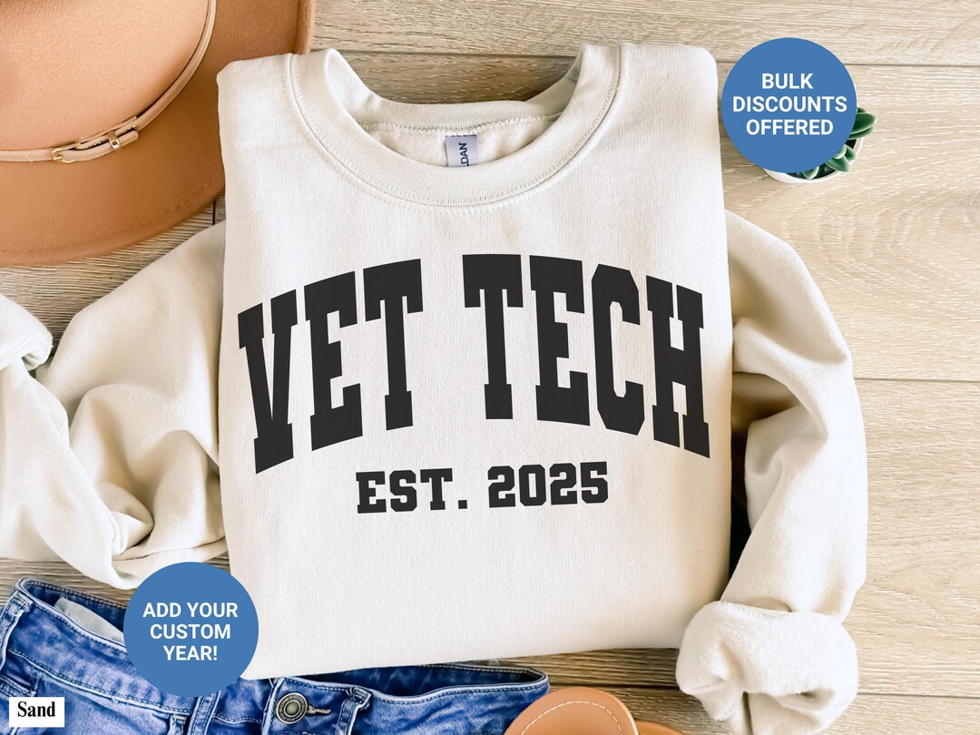Custom Vet Tech Crewneck Sweatshirt Gift, Vet Med Technician Shirt ...