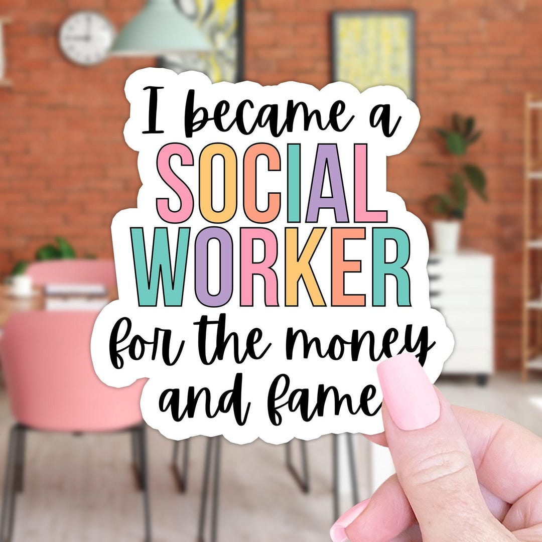 Social Worker Sticker Gift, Social Worker Laptop Water Bottle Sticker ...