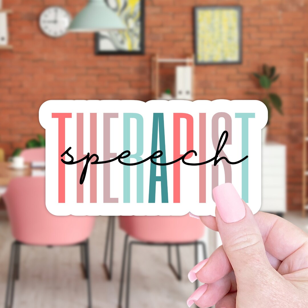 Speech Therapist Sticker Gift, Speech Therapy Laptop Sticker, SLP Water ...