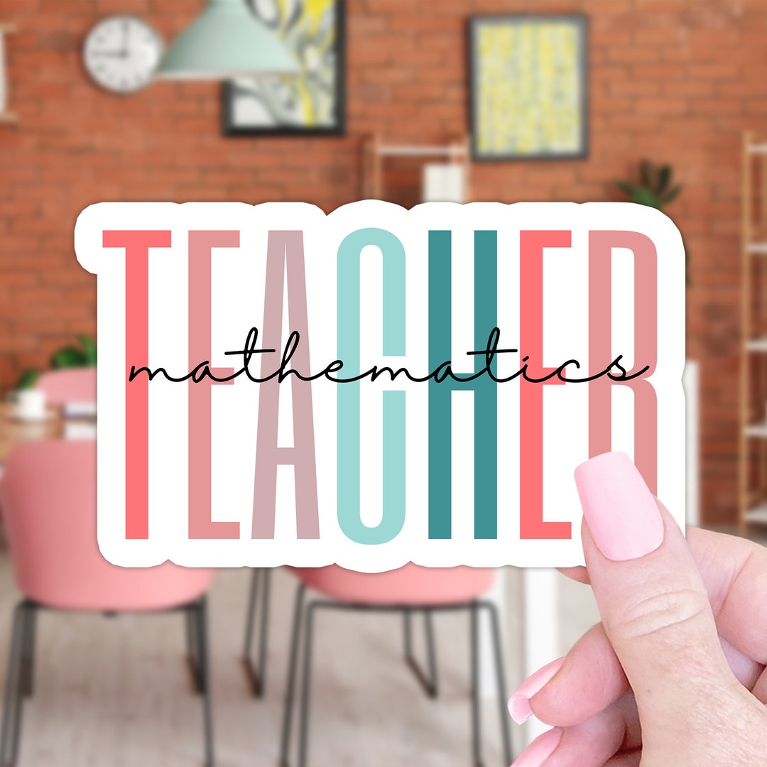 Math Teacher Sticker Gift, Math Teacher Laptop Water Bottle Sticker ...