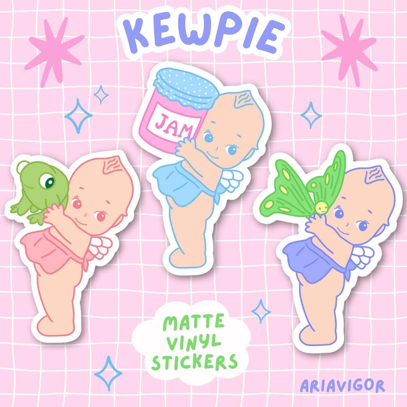 Kewpie Sticker Vinyl Matte Sonny Angel Sticker for Water Bottle Cute ...
