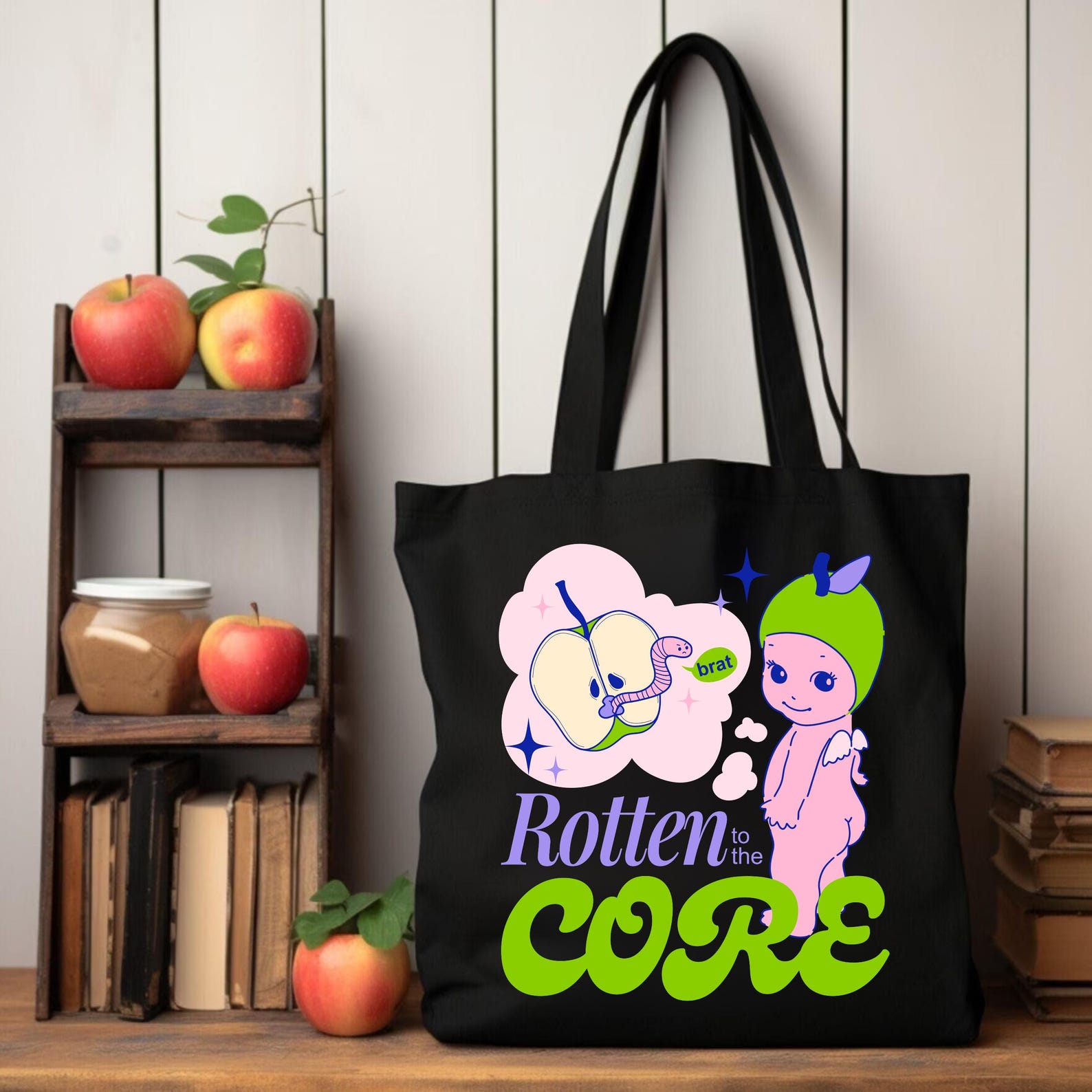 Sonny Angel Tote Bag Kewpie Cherub Rotten to the Core Tote Girly Pastel ...
