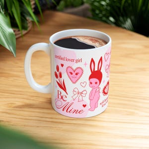 Sonny Angel Valentines Day Mug Pink Kewpie Cherub Ceramic Coffee Cup ...