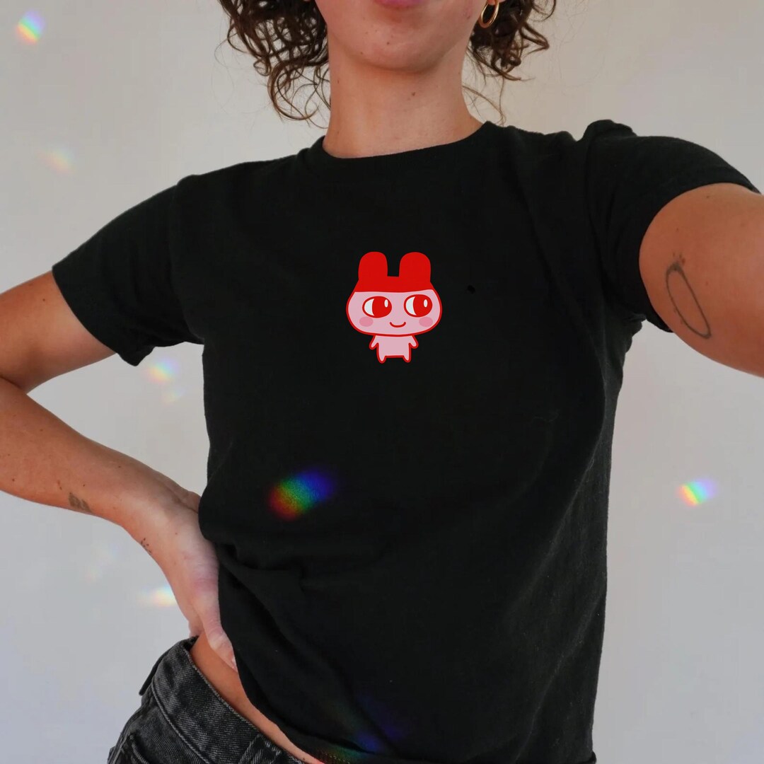 Mametchi Baby Tee Y2K 90s Tamagotchi Lover Crop Top Trendy Gamer Girl ...